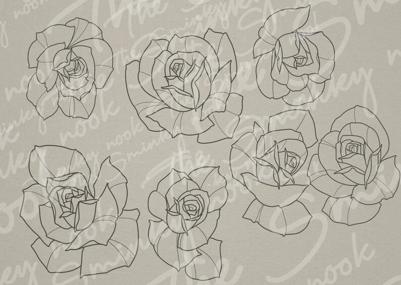 Procreate Neotrad Roses, Brush, Stamps, Tattoo Designs - Etsy