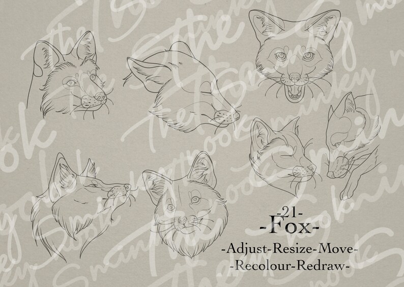 Procreate Neo Traditional Fox Brushes, Stamps, Tattoo Design, Digital ...