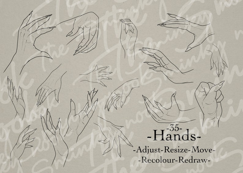 Procreate Neo Traditional Hands, Stamps, Brushes, Tattoos, Illustration ...