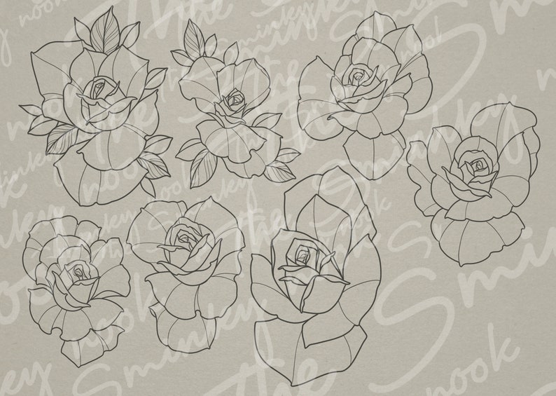 Procreate Neotrad Roses, Brush, Stamps, Tattoo Designs - Etsy
