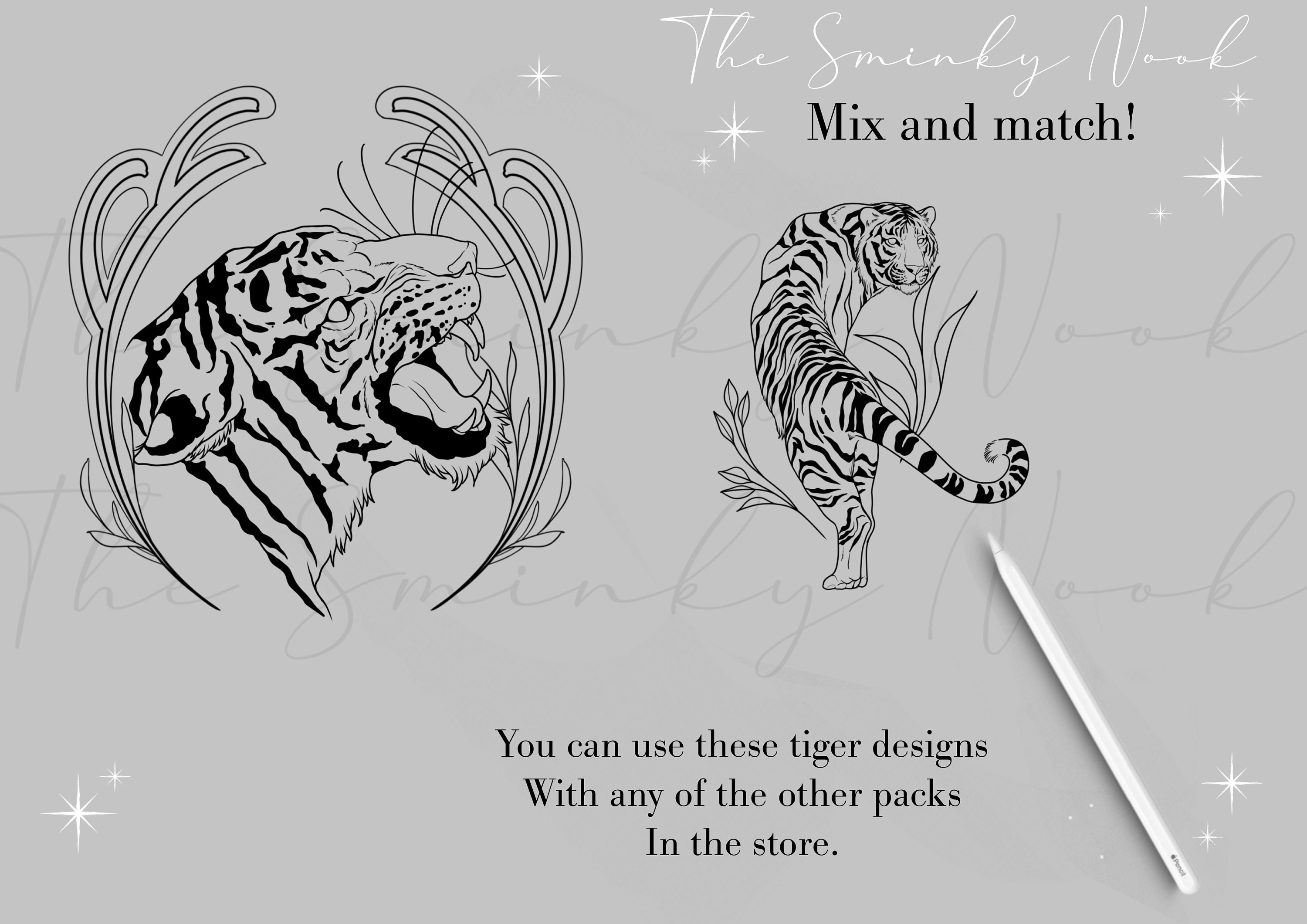 Procreate Tiger Brushes/ Tiger Stamps/ Tattoo Stamps/ Tiger - Etsy