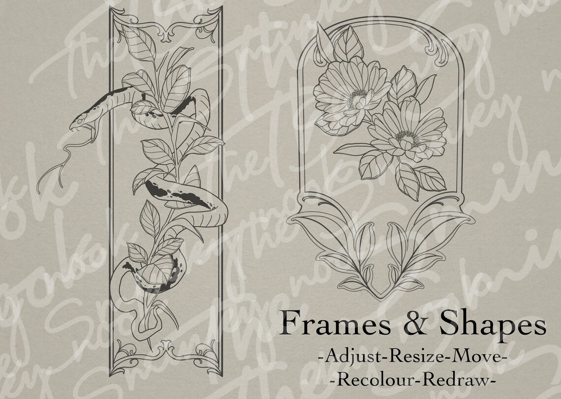 Neo Traditional Frames and Shapes/ Art Nouveau Designs Tattoo - Etsy