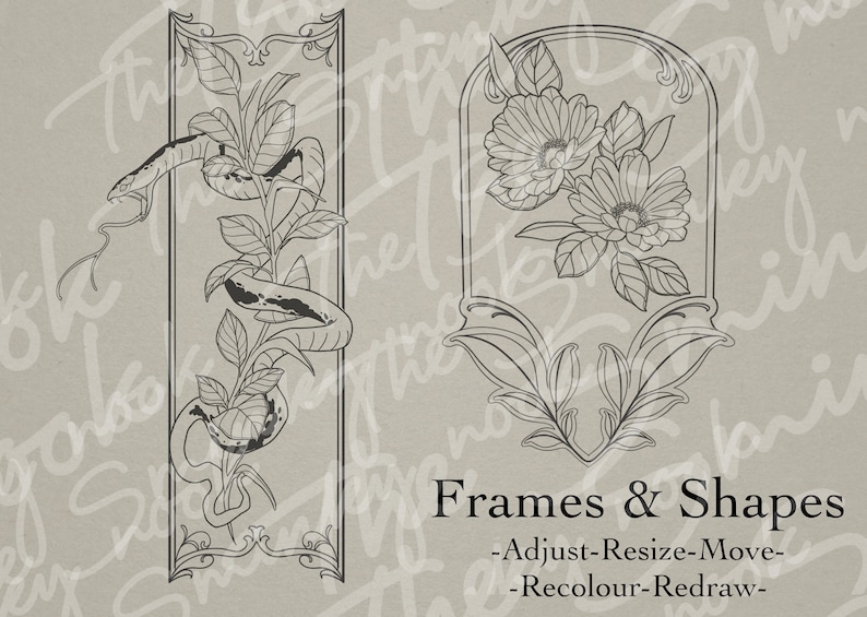 Neo Traditional Frames and Shapes/ Art Nouveau Designs Tattoo - Etsy