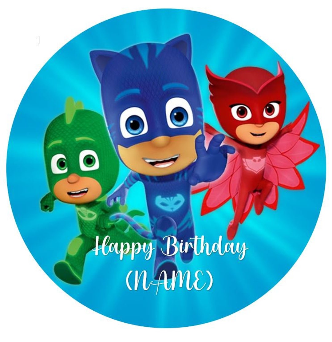 Edible Images PJ Masks Round Cake Topper - Etsy Australia