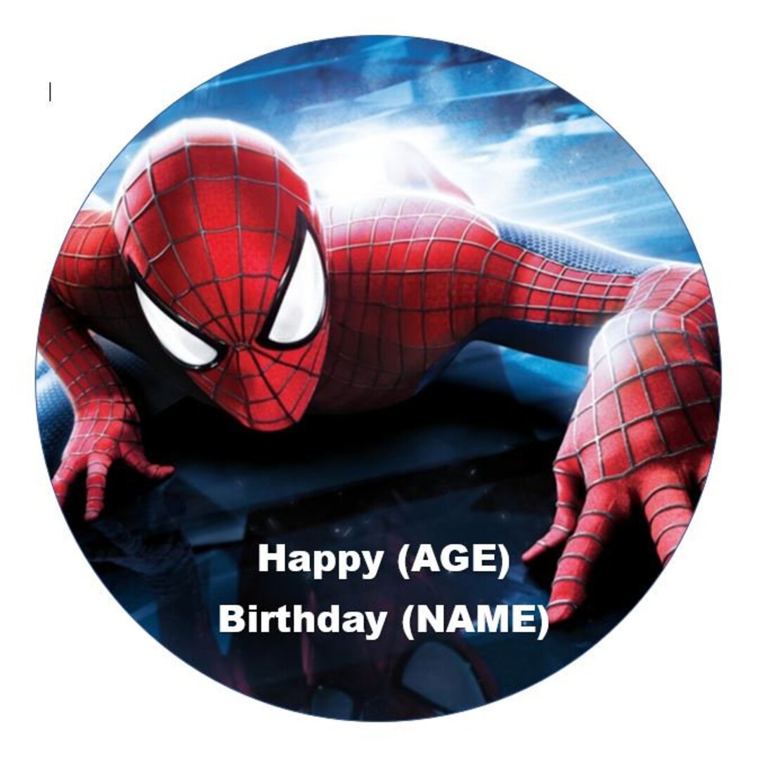 Edible Images Spiderman Design 1 Round Cake Topper - Etsy
