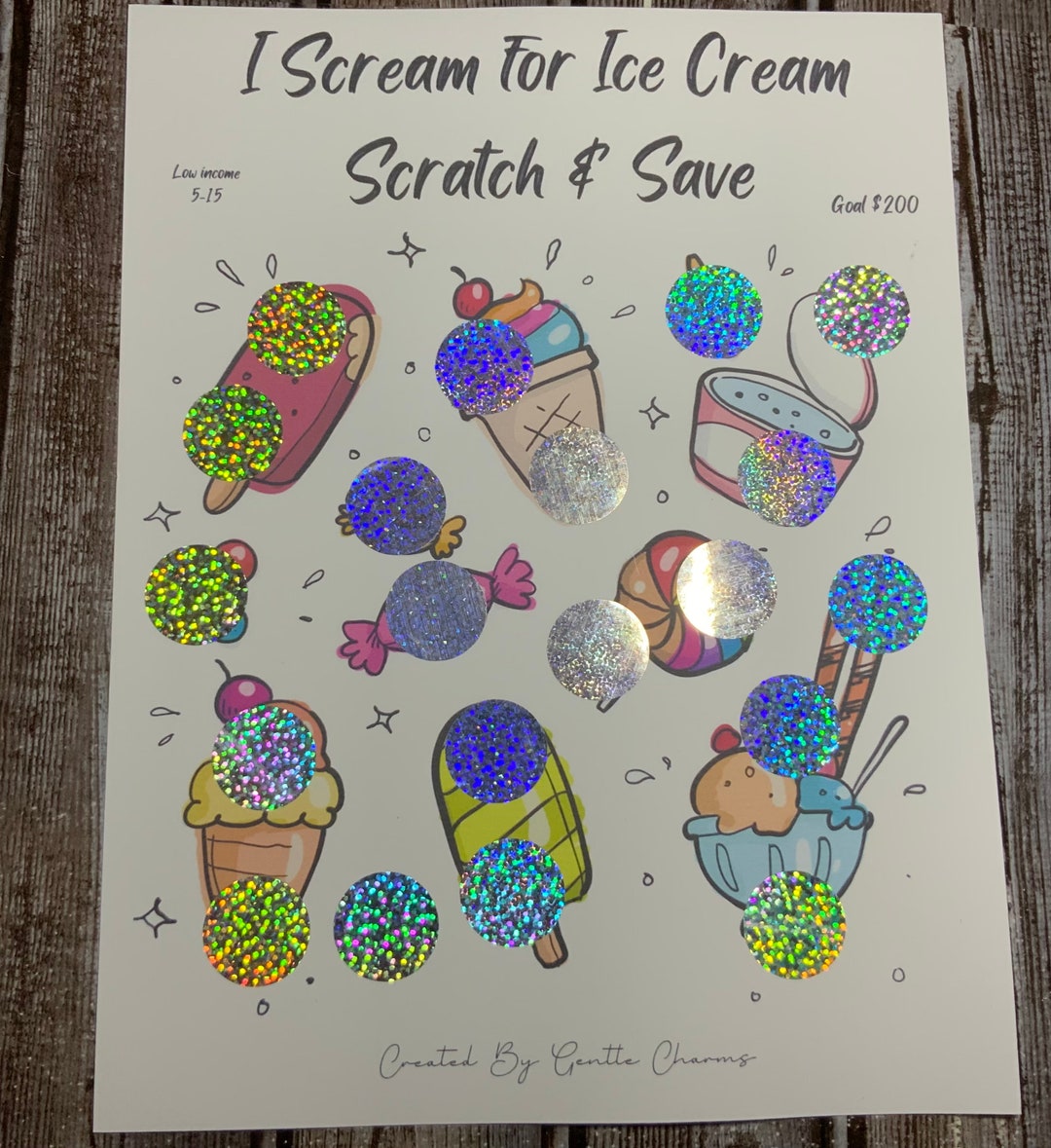 I Scream for Ice Cream Scratch and Save - Etsy