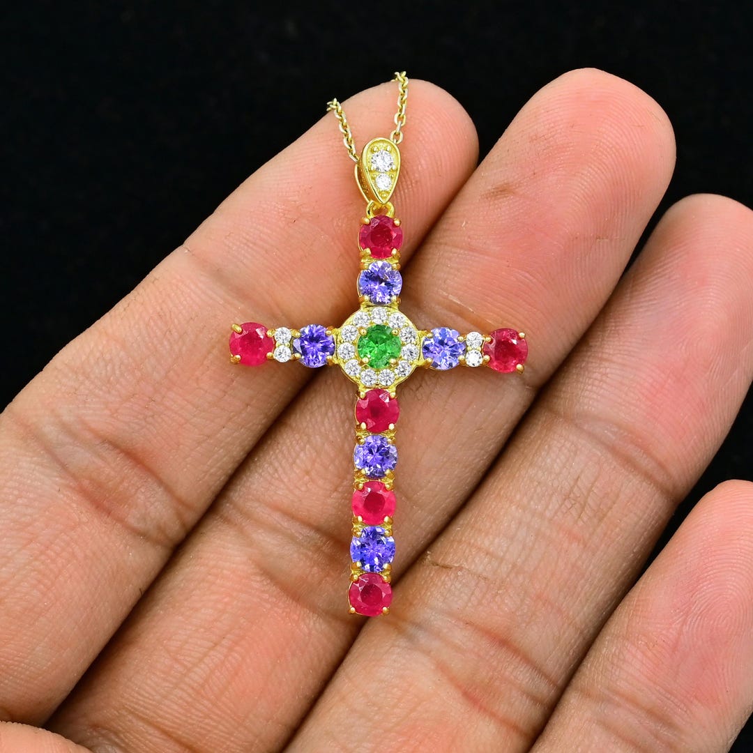 Natural Ruby Silver July Birthstone Pendant, Pendant for Halloween ...