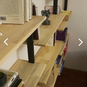 Wooden Bookcase,loft Style Industrial Design Bookcase,cottage Wall ...