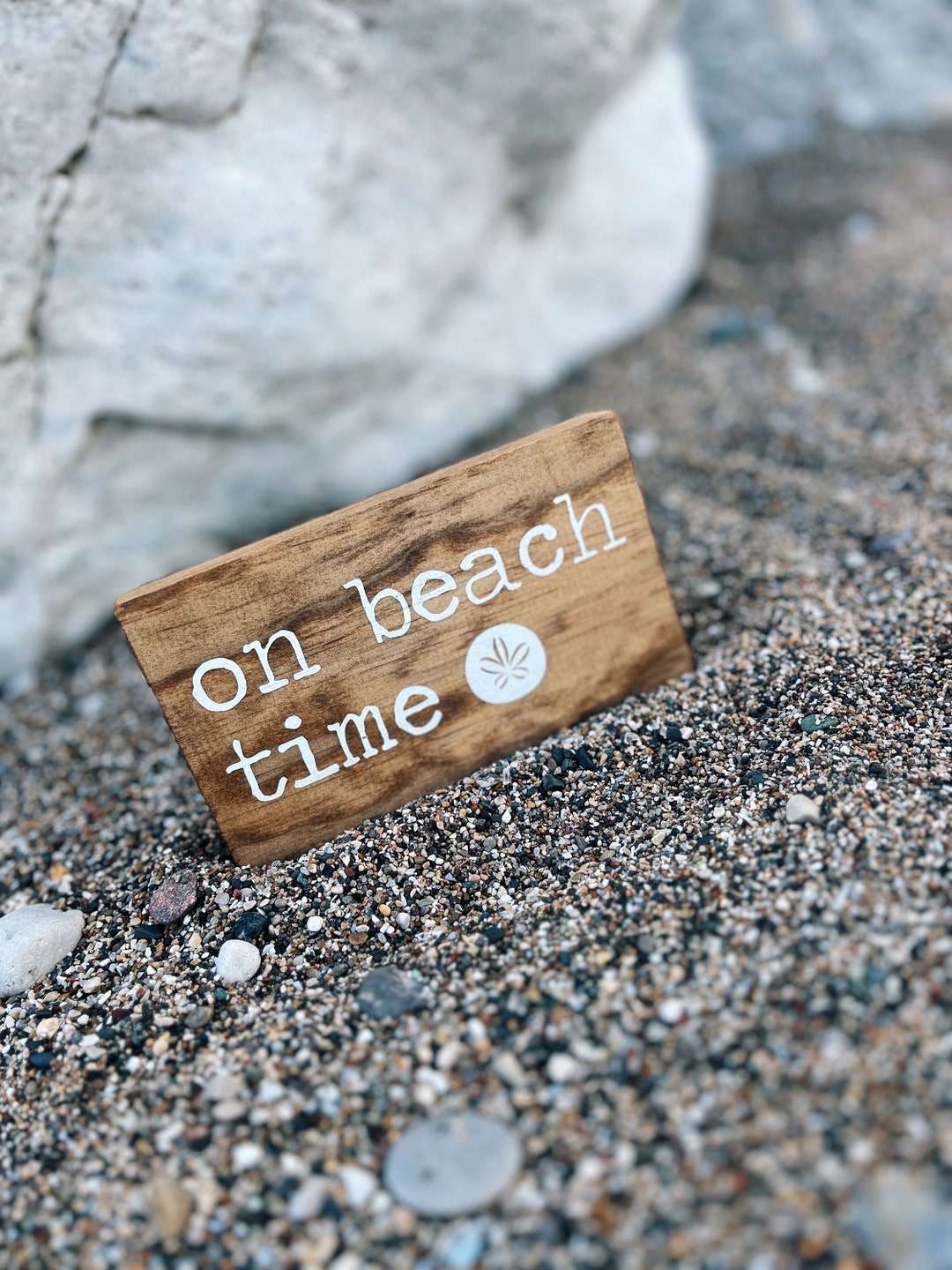 On Beach Time Beach Themed Sign Coastal Decor Coastal - Etsy