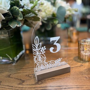 Arch Table Number With Stand Floral Table Numbers Acrylic - Etsy