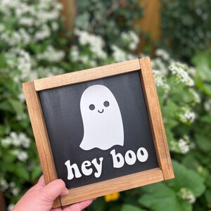Hey Boo Wood Sign Boho Halloween Halloween Sign - Etsy