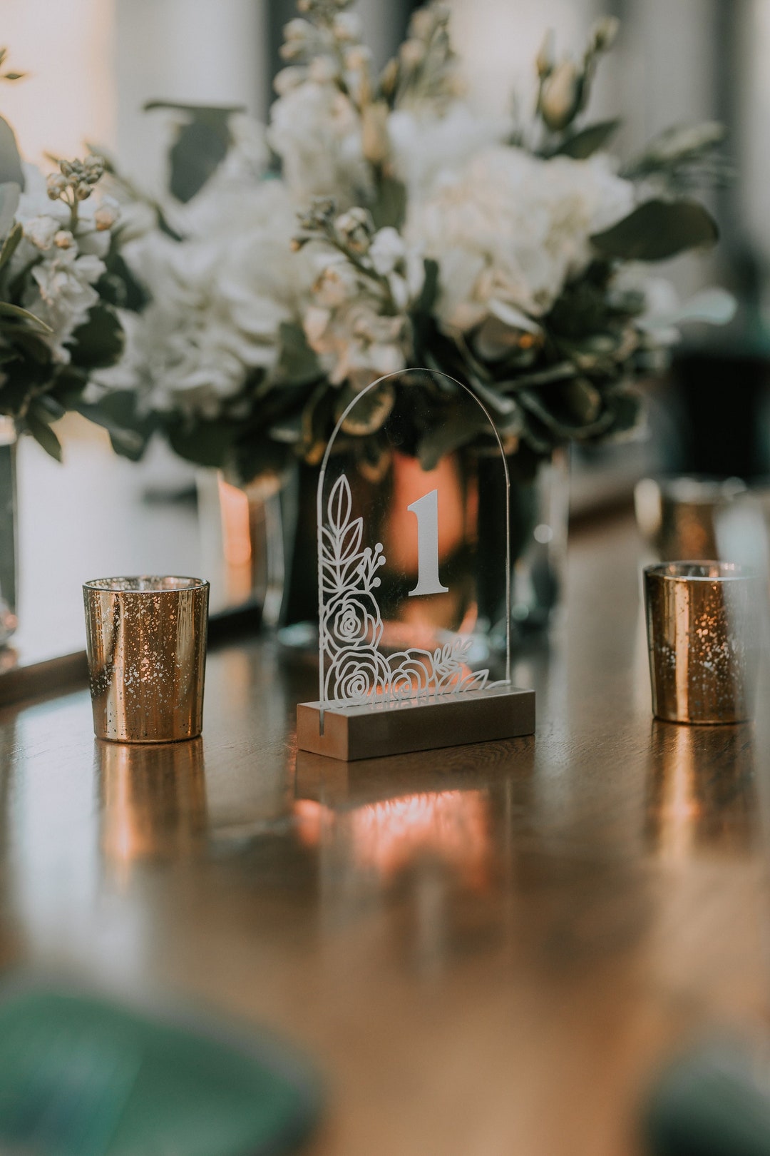 Arch Table Number With Stand Floral Table Numbers Acrylic - Etsy