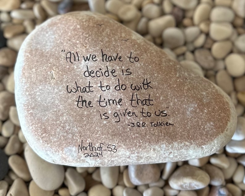 Hand Painted Natural Stone, Inspirational Quote, Nature Scene,unique ...