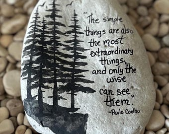 Hand Painted Natural Stone, Inspirational Quote, Unique Gift - Etsy