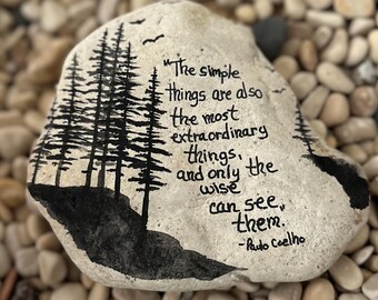 Hand Painted Natural Stone, Inspirational Quote, Unique Gift - Etsy