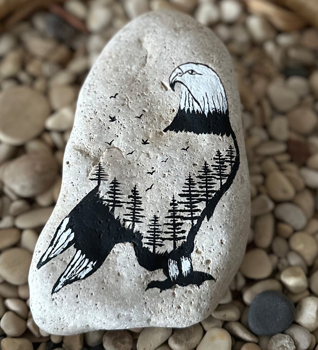 Hand Painted Stone, Eagle Spirit Animal, Unique Gift - Etsy
