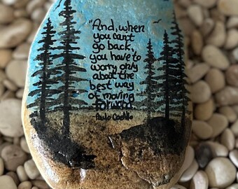 Hand Painted Natural Stone, Inspirational Quote, Nature Scene,unique ...