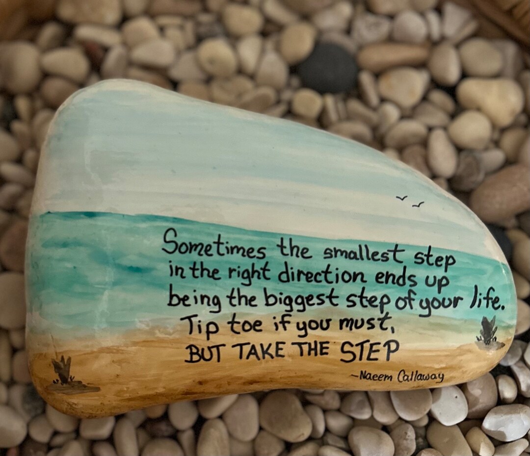 Hand Painted Natural Stone, Inspirational Quote, Unique Gift - Etsy