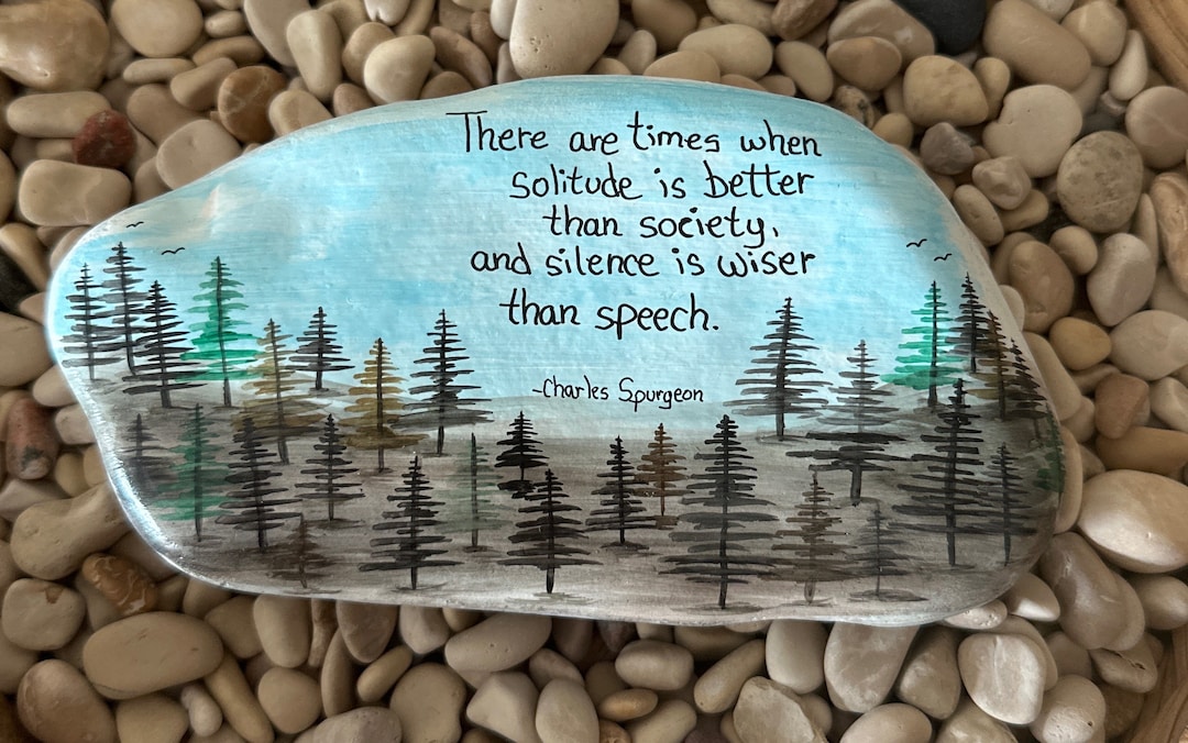 Hand Painted Natural Stone, Inspirational Quote, Nature Scene,unique ...