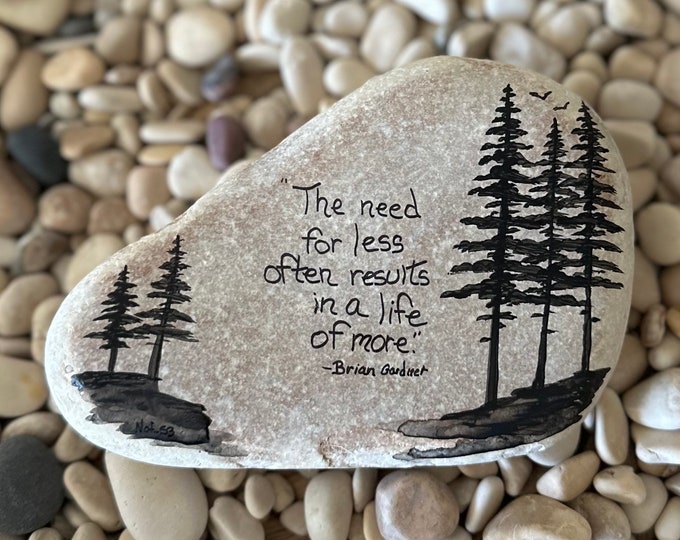Hand Painted Natural Stone, Inspirational Quote, Nature Scene,unique ...