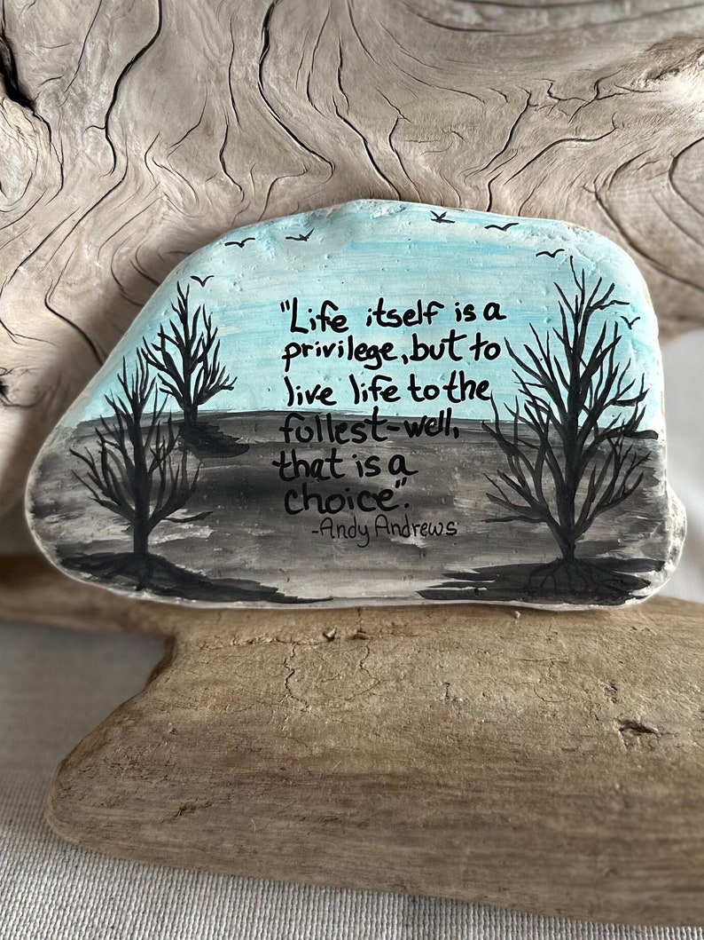Hand Painted Natural Stone, Inspirational Quote, Unique Gift - Etsy