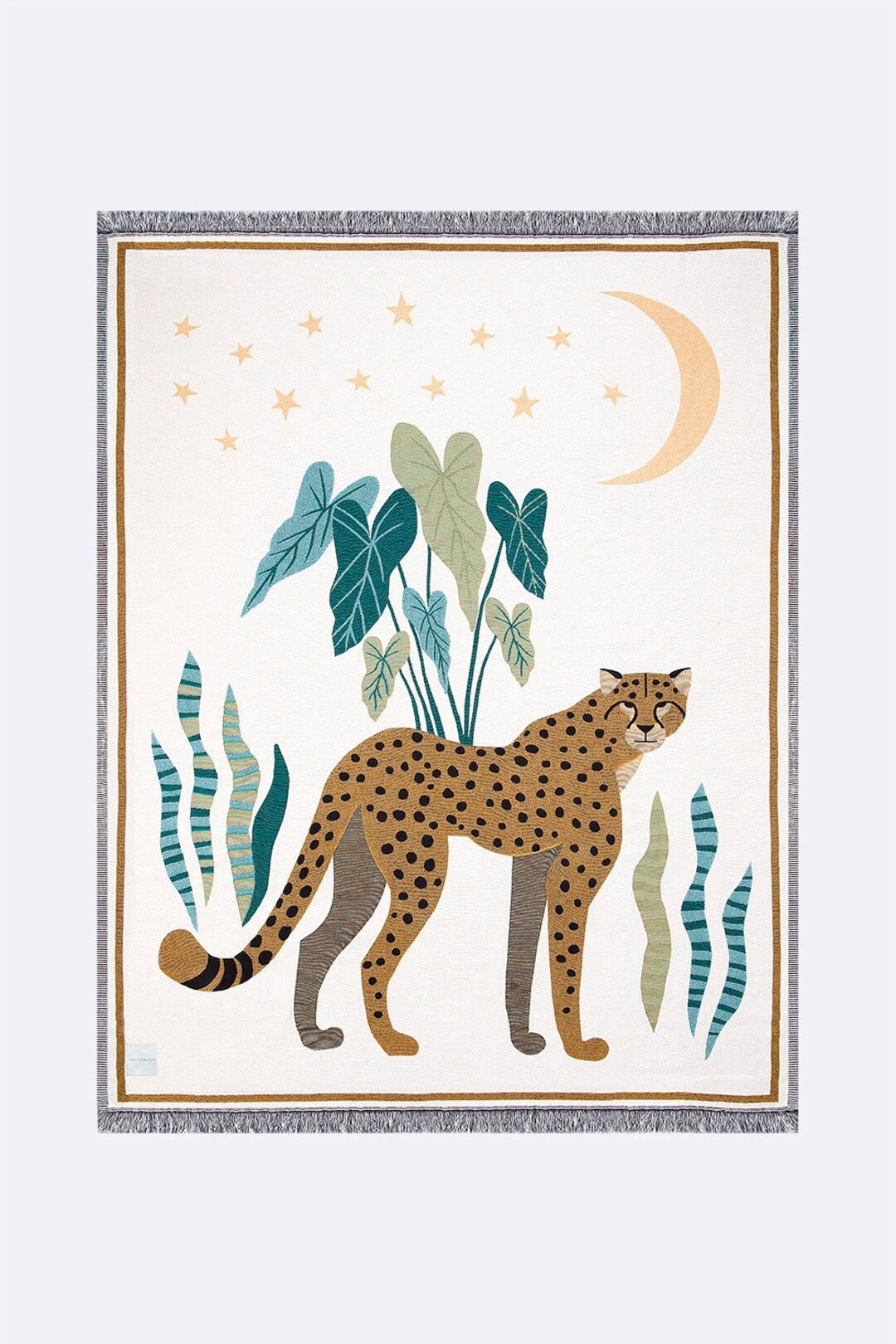 Cheetah Couch Throw 100% Cotton, Jacquard Couch Throw With Cheetah in ...