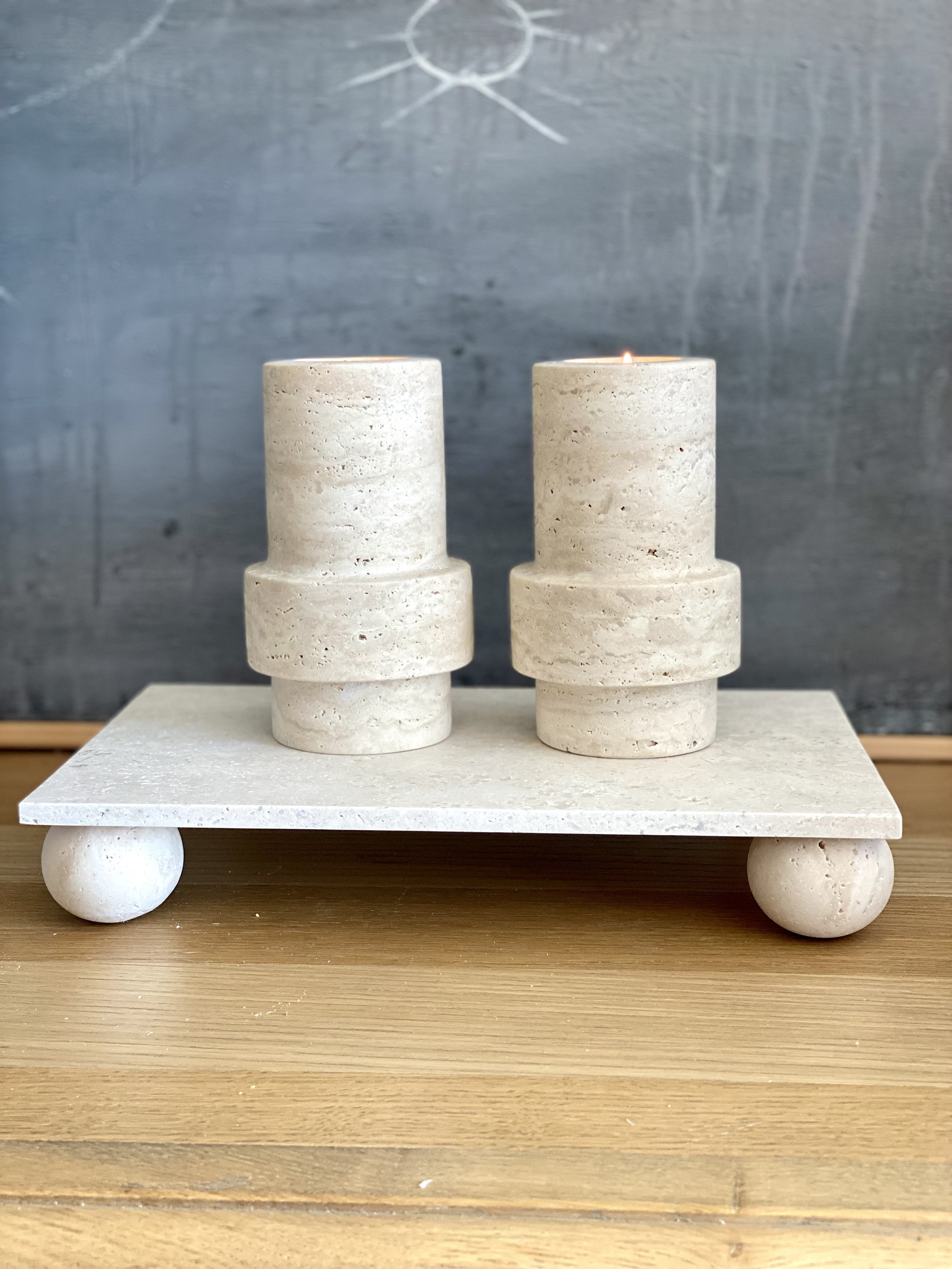 Travertine Tealight Candle Holder – Semi Polished Stone - Etsy