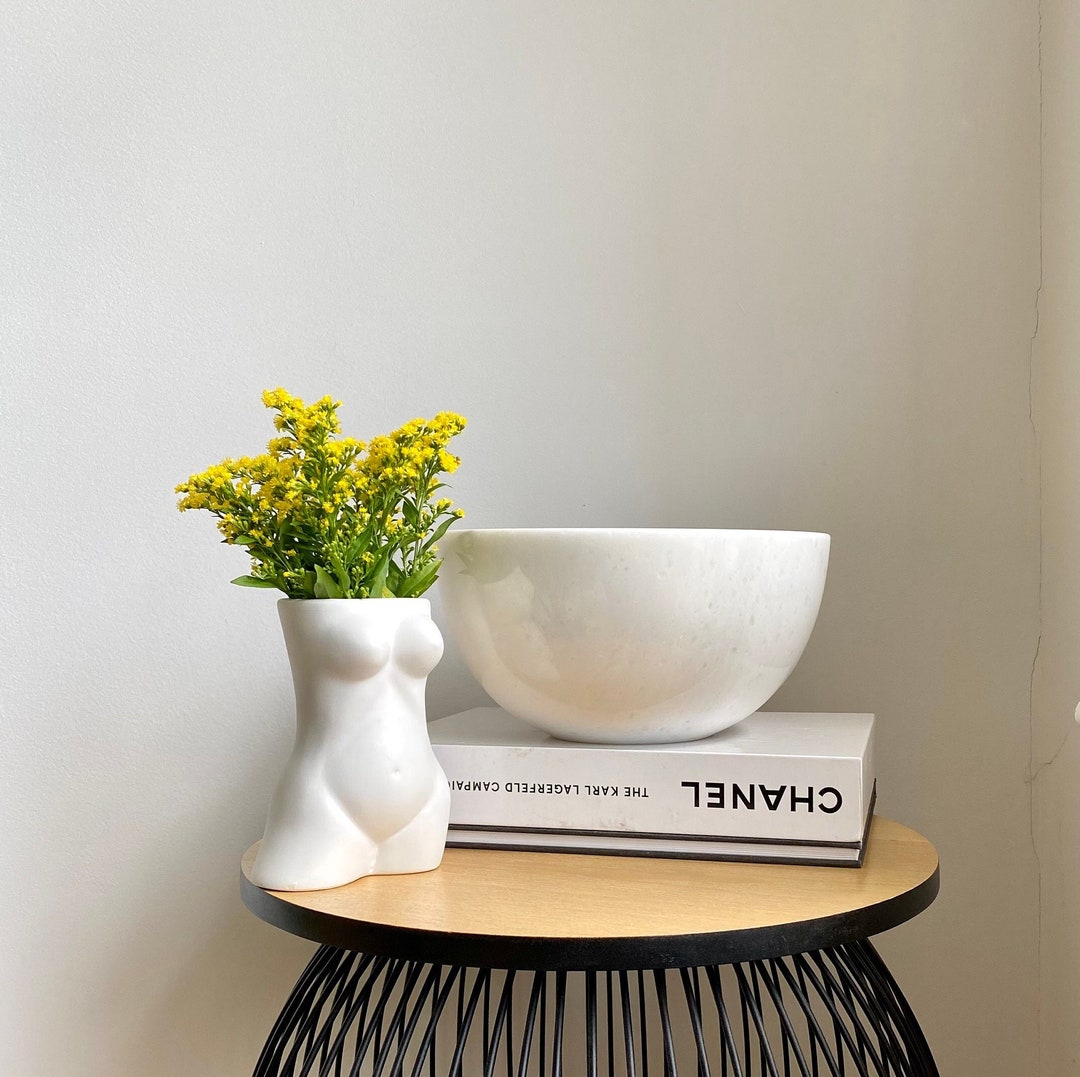 Milano Marble Bowl - White and Polished - Etsy