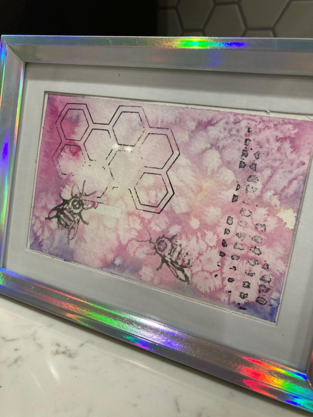 Pink and Purple Bees - Original Bee Watercolor Painting 4x6 - Etsy