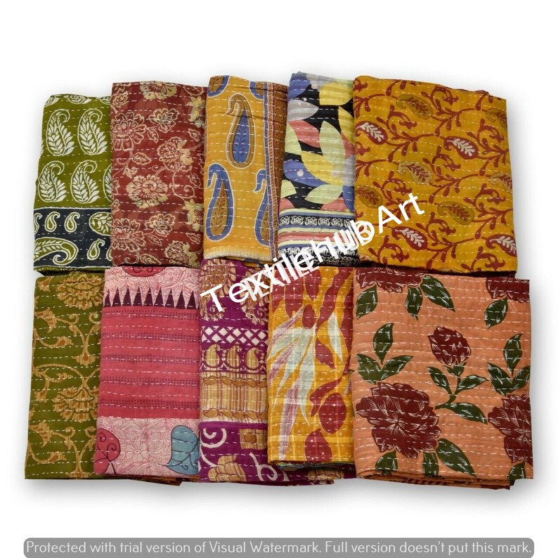 Fast Express Shipping All Multi Color Way Kantha Vintage Quilts,vintage ...