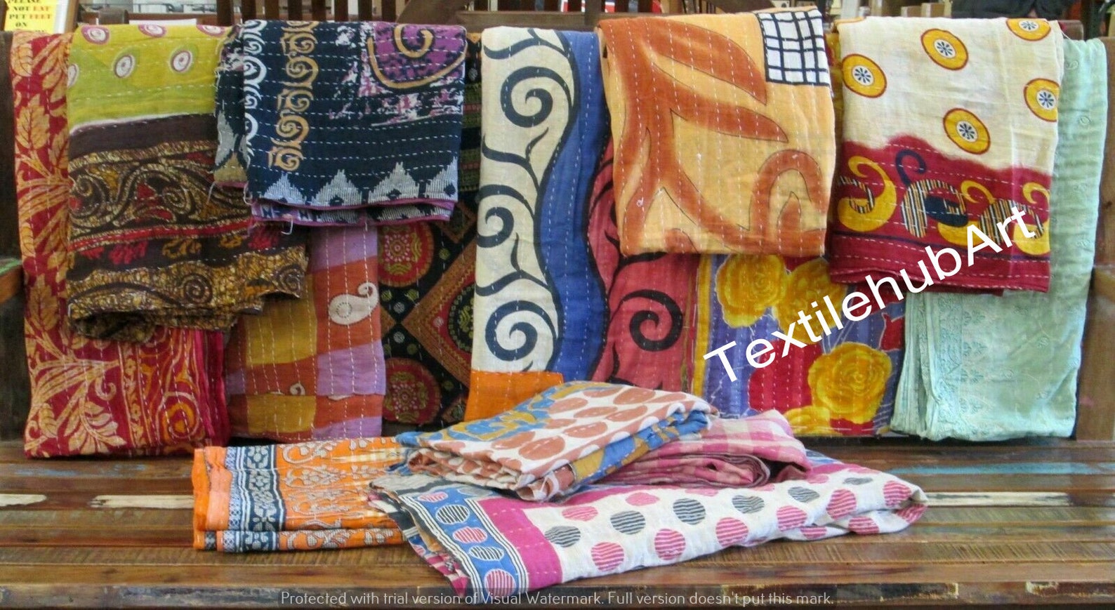 Fast Express Shipping All Multi Color Way Kantha Vintage Quilts,vintage ...