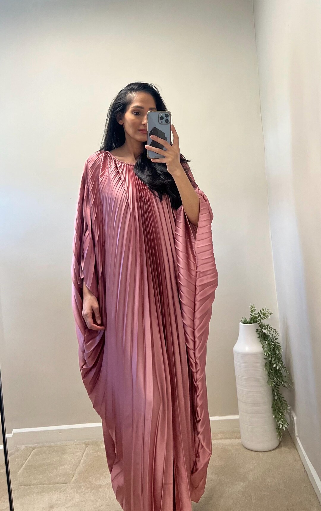 Pink Pleated Cape Dress - Etsy