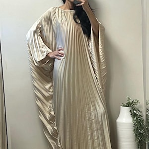 Gold Pleated Cape Dress - Etsy