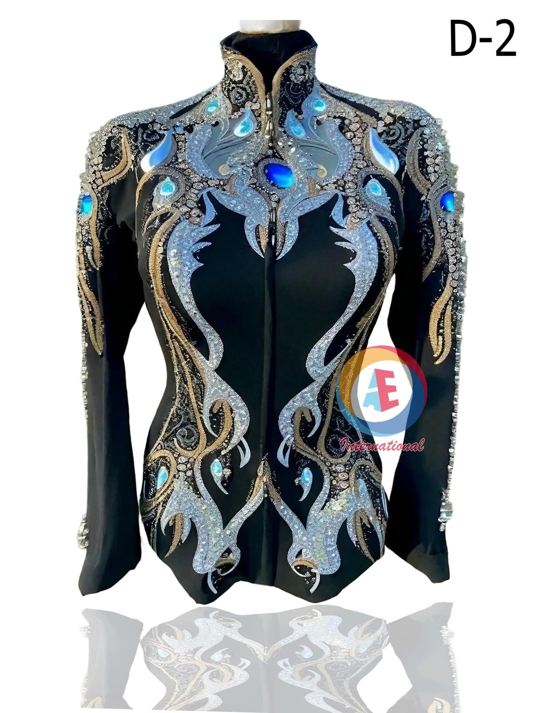 Black With Golden &turquoise Showmanship Jacket for Women, Western Show ...