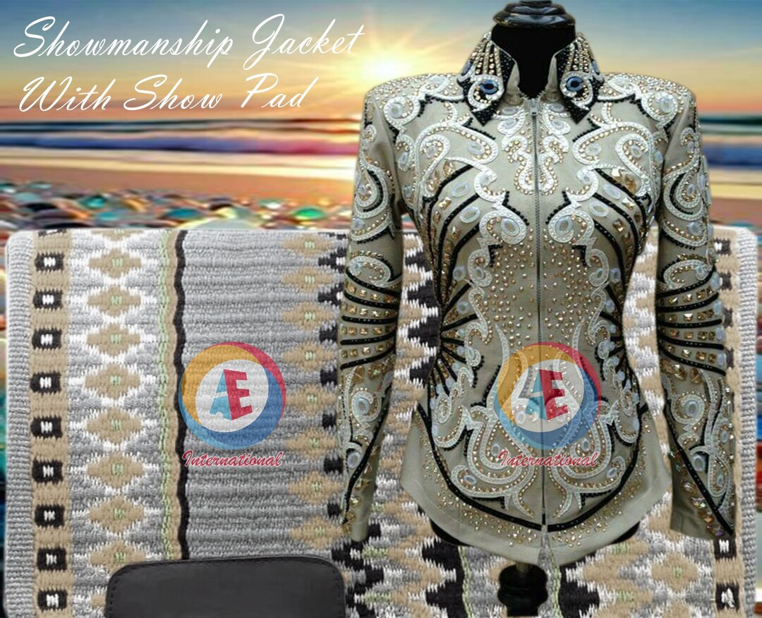 Western Showmanship Jacket & Pad Set: Stretch Fabric, Crystal Accents ...
