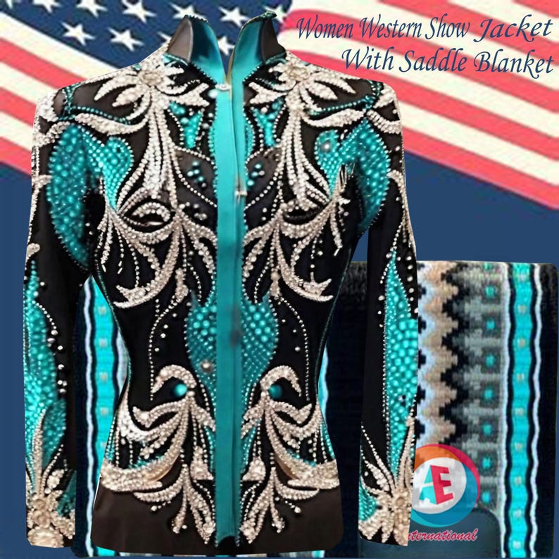 Turquoise Western Show Jacket: Custom Rodeo Queen Horsemanship Jacket ...