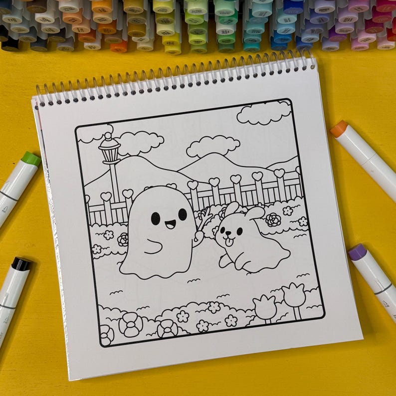 Ghost Coloring Book: 30 Spooky Season Illustrations, Stress Relief - Etsy