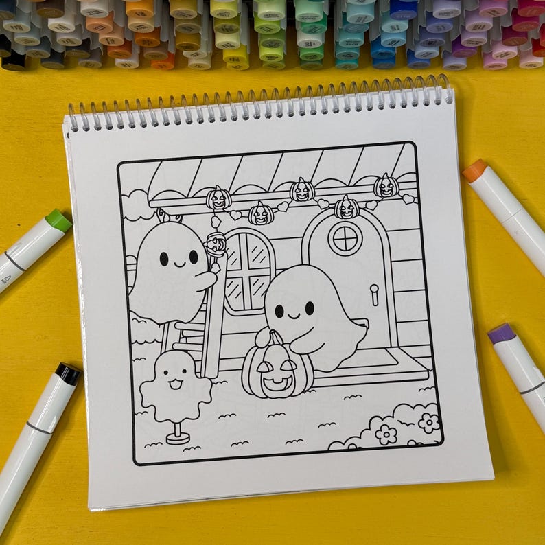 Ghost Coloring Book: 30 Spooky Season Illustrations, Stress Relief - Etsy
