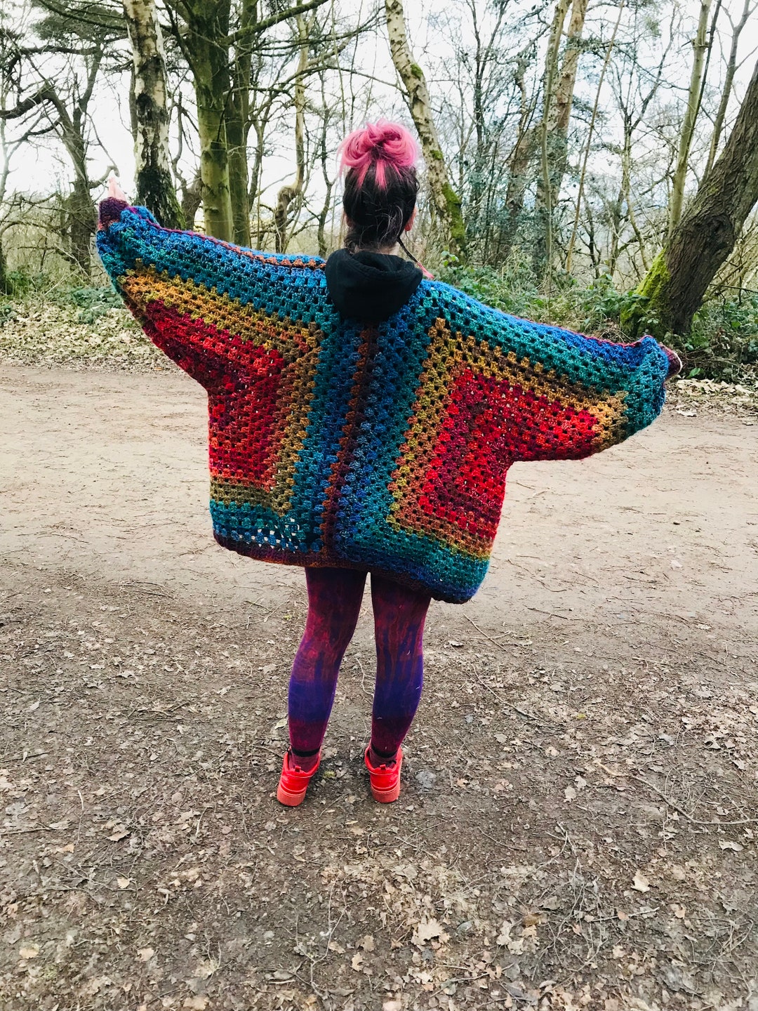 Oversized Crochet Hexi Cardigan Hexagon Cardi Custom Rainbow - Etsy UK
