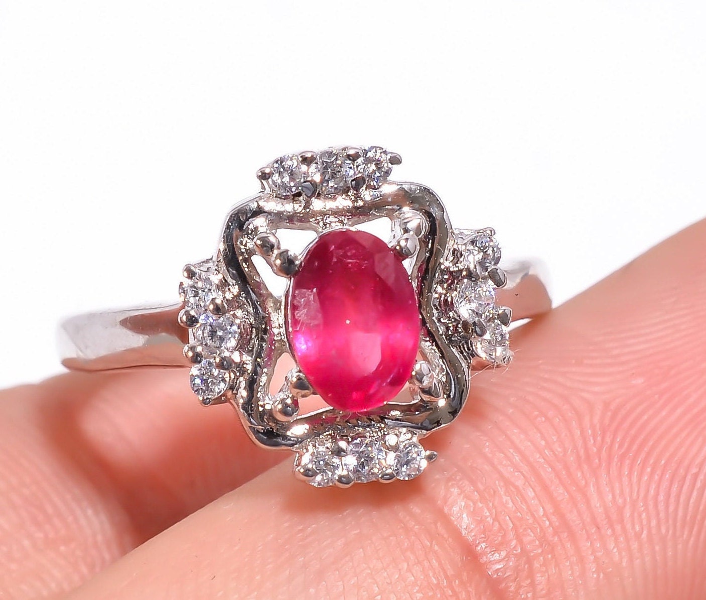 Ruby Silver Jewelry Ring, Engagement Ring, Wedding Ring, Handmade Women Jewelry Ring, 925 ...