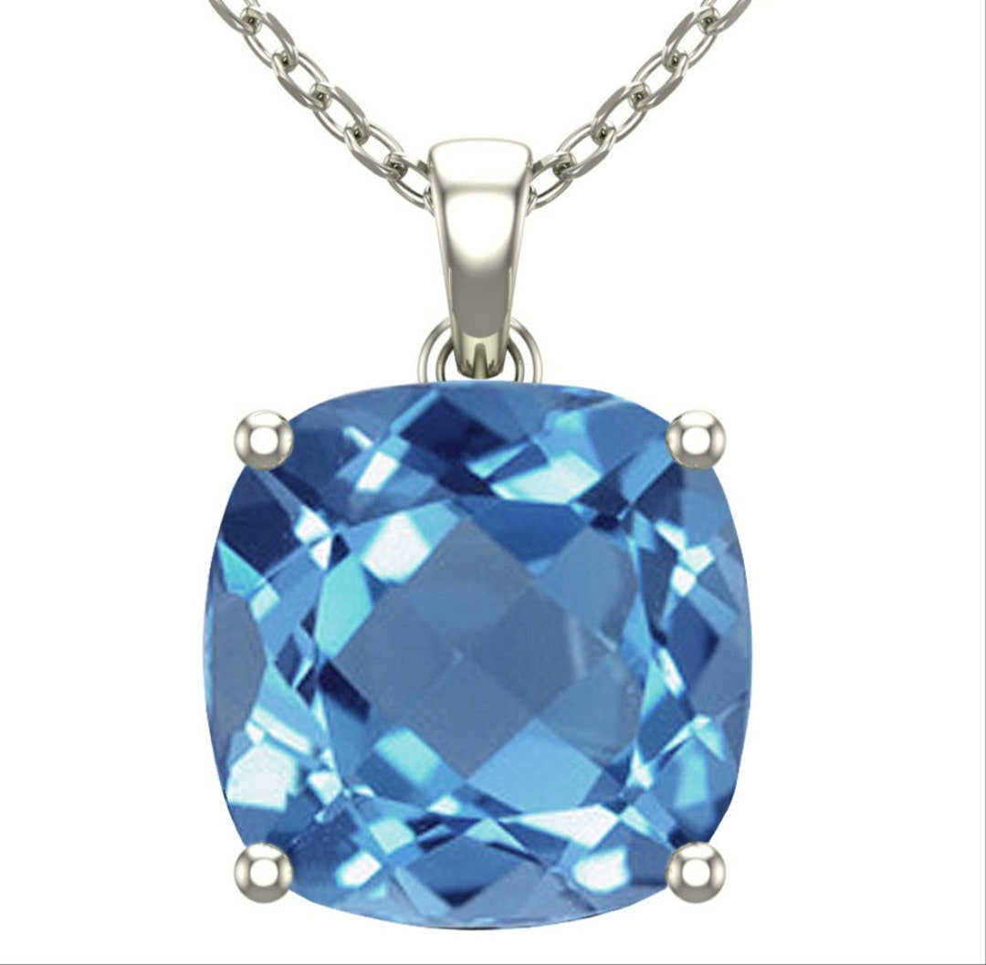 Natural Swiss Blue Topaz Jewellery Pendant, 925 Sterling Silver Pendant ...