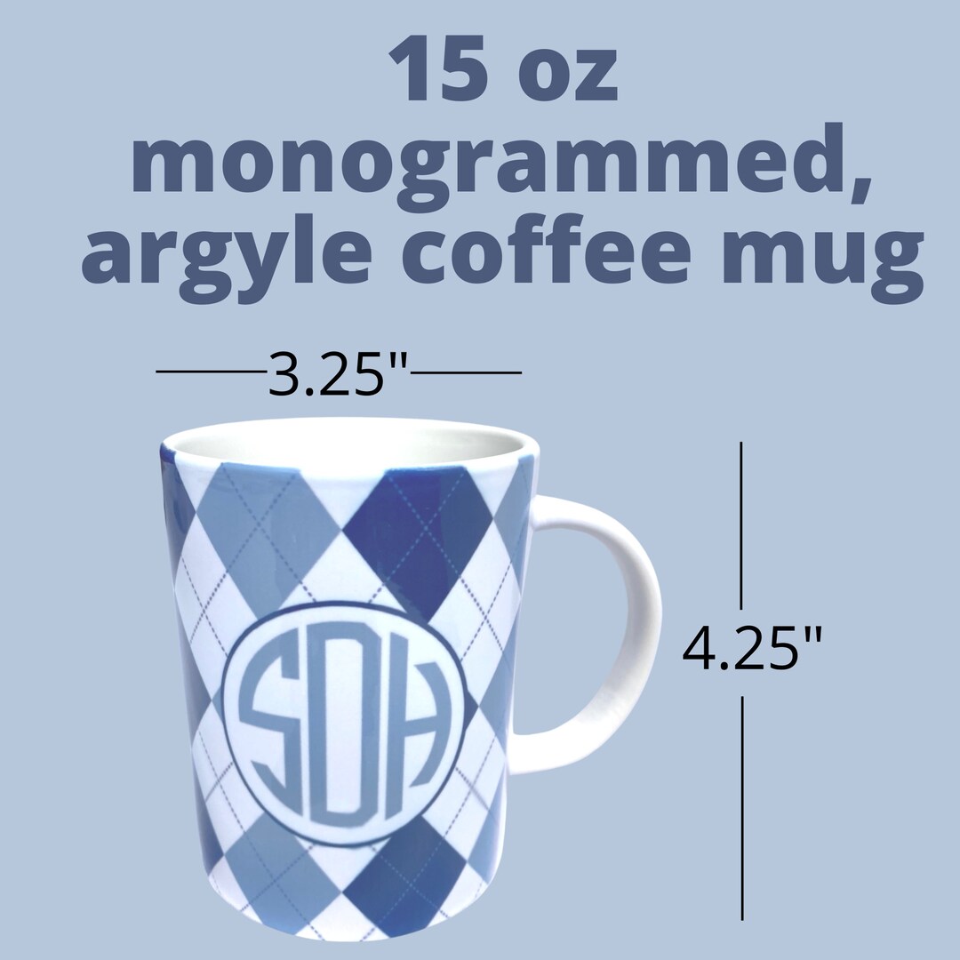 UNC Argyle Monogrammed Mug, University of North Carolina Chapel Hill ...
