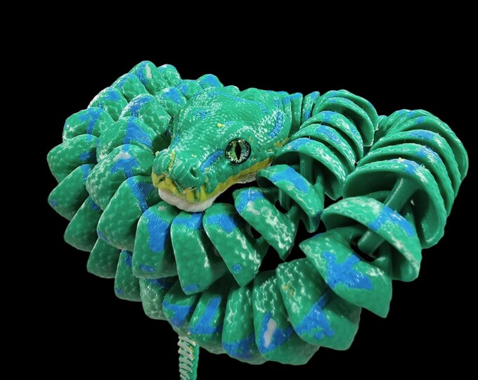 3D Printed Realistic Green Tree Python Replica for Reptile Lovers and ...