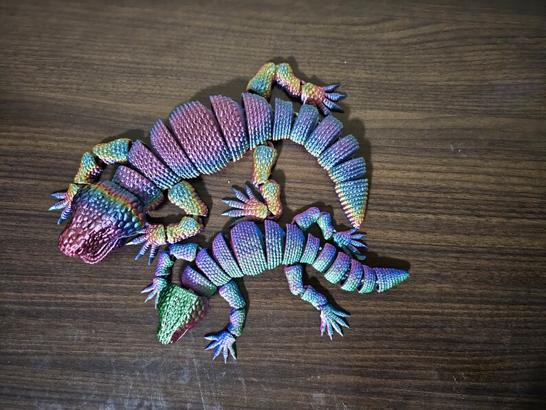 Unique 3D Printed Articulated Gila Monster Fidget Toy: Mesmerizing ...