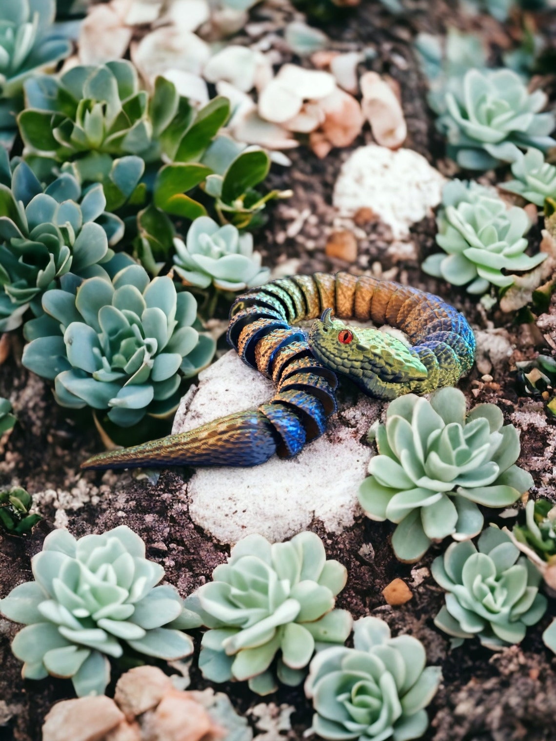 Precision-crafted 3D Printed Articulated Gaboon Viper Fidget Toy ...