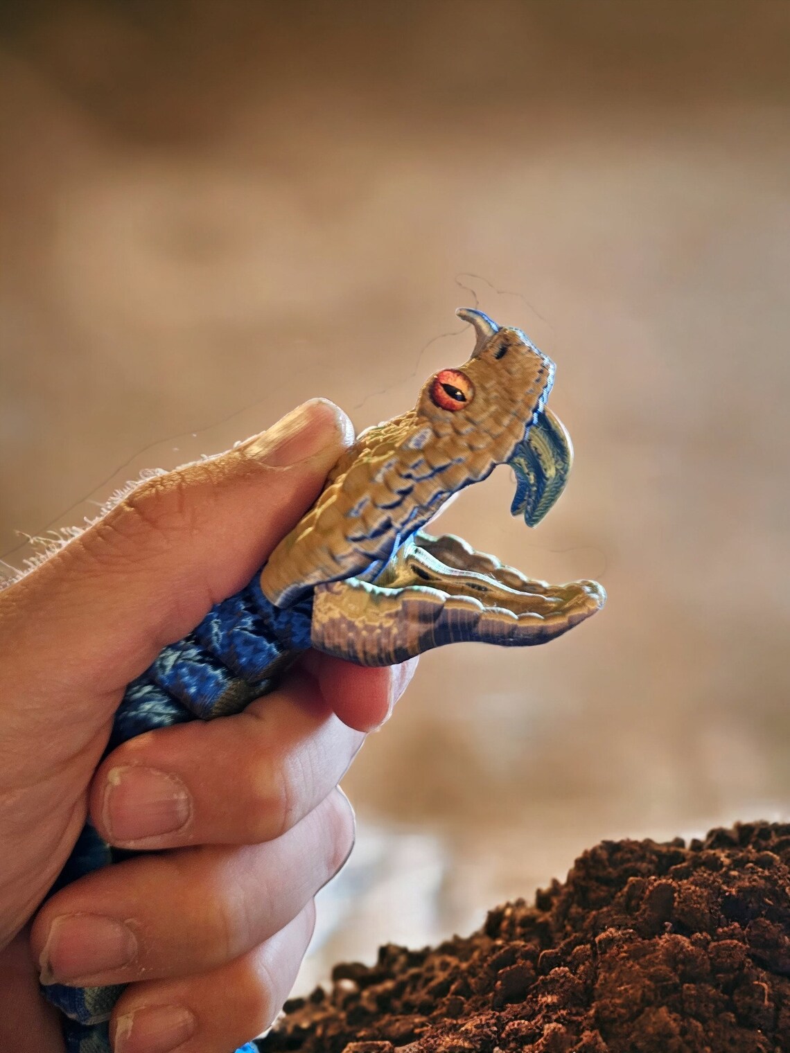 Precision-crafted 3D Printed Articulated Gaboon Viper Fidget Toy ...