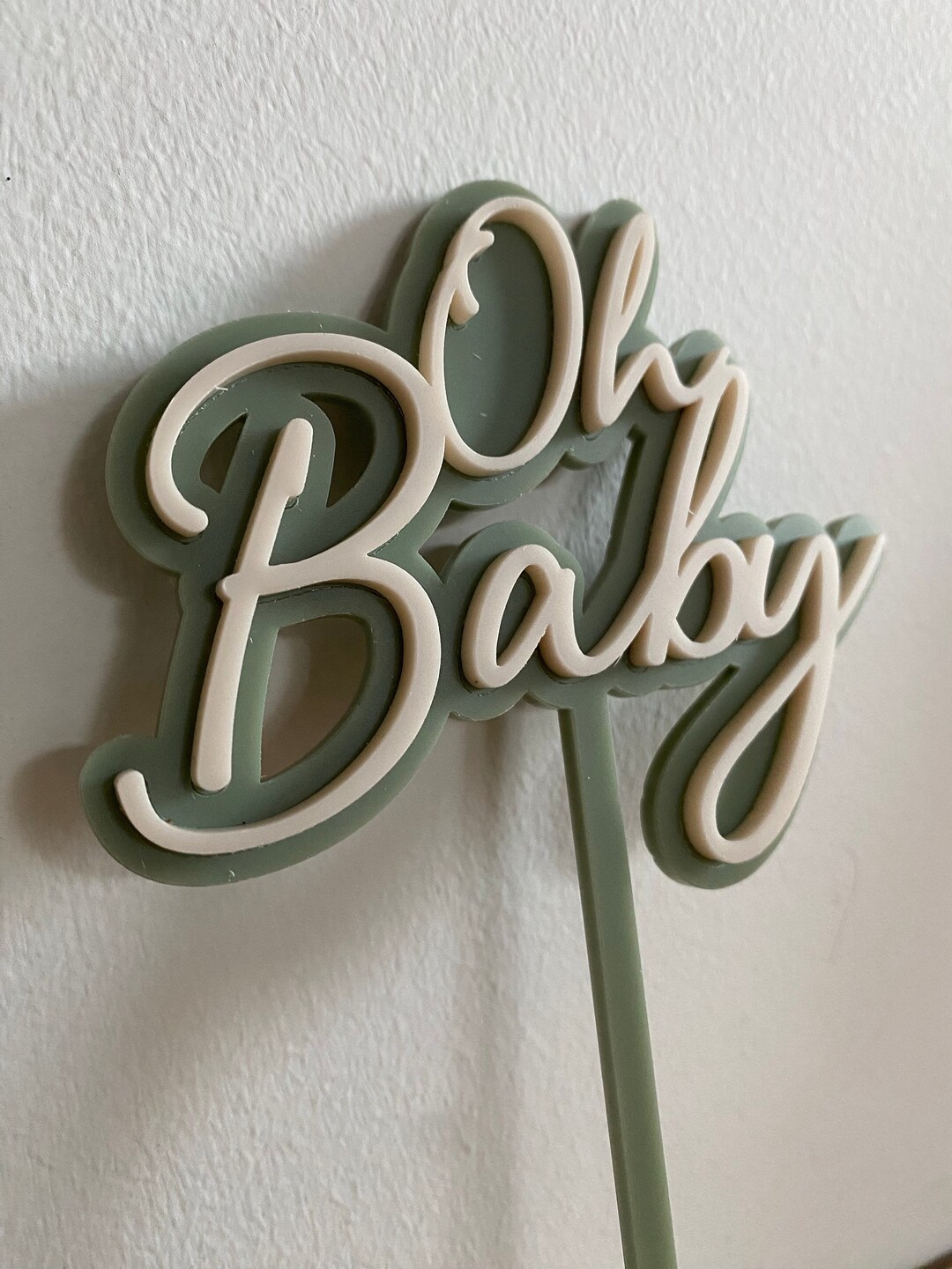 Customizable Double Plexi Cake Topper Oh Baby for Baby Shower - Etsy