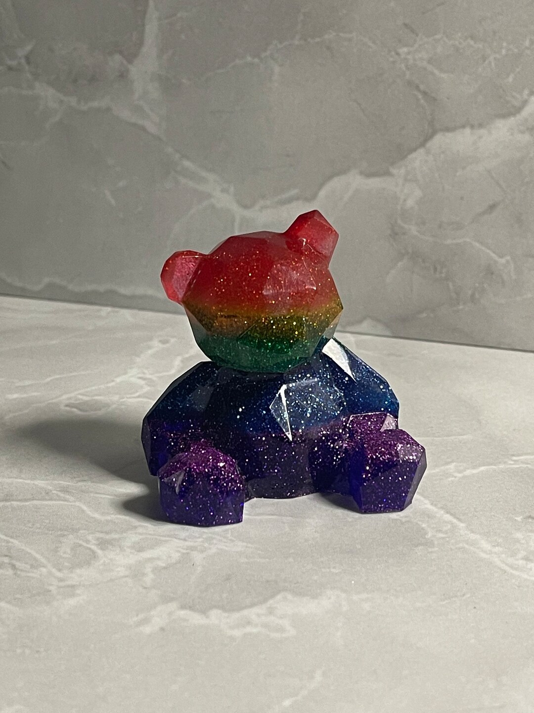 Handmade Geometric Resin Bear Figurines - Etsy