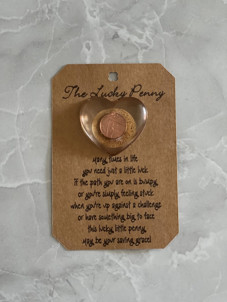 Lucky Penny Clear Resin Hug, Unusual Gift - Etsy