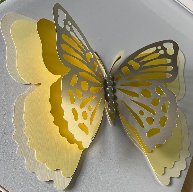 Large Paper Butterfly, Four Layers of Card With Pearl Detail to Body - Etsy